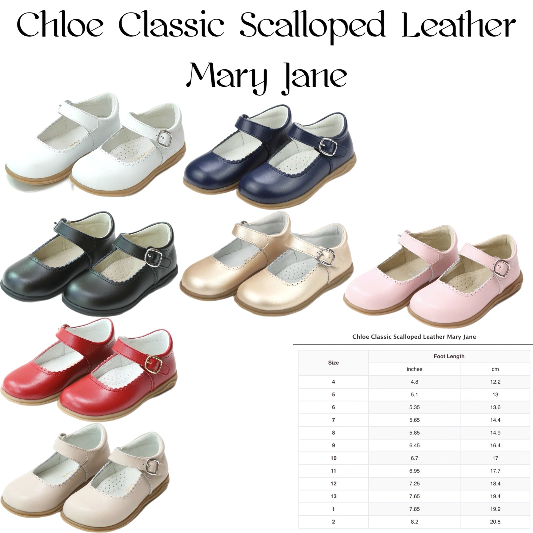 Chloe Classic Scalloped Leather Mary Jane by L'Amour – Pickles & Pralines